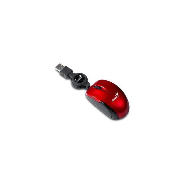 Genius Micro traveler optički miš usb (uvlačivi kabel), crveni - PC ...