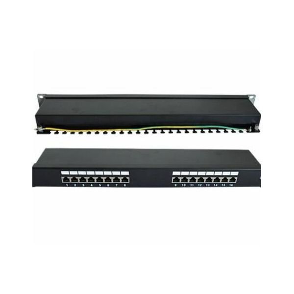 Naviatec Cat6 shielded 16-port patch panel black - PC Shop - Akcija ...