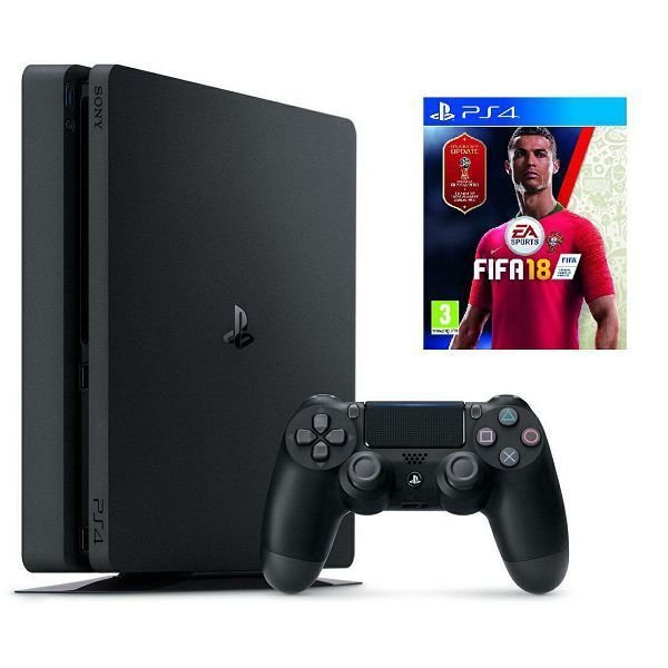 PlayStation 4 500GB Slim E chassis Black + FIFA 18 World Cup unlock ...