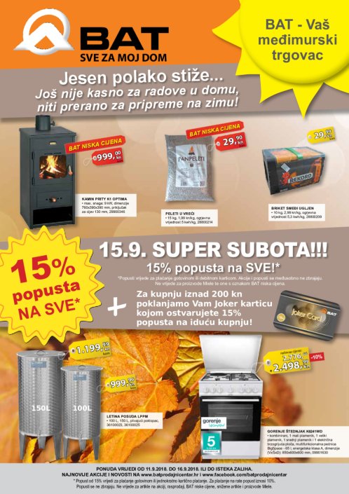 Bat katalog Jesen polako stiže od 11.09.-16.09.2018. - Njuškalo katalozi