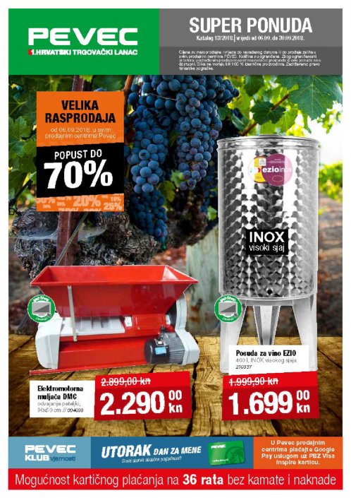 Pevec katalog Akcija od 06.09.-30.09.2018. - Njuškalo katalozi