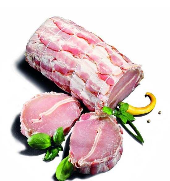 Mesna rolada svinjska leđa sa šunkom i sirom u špeku 1 kg - Akcija ...