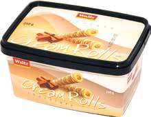 Vafel rolice punjene kremom od kakaa ili lješnjaka 250 g - KTC - Akcija ...