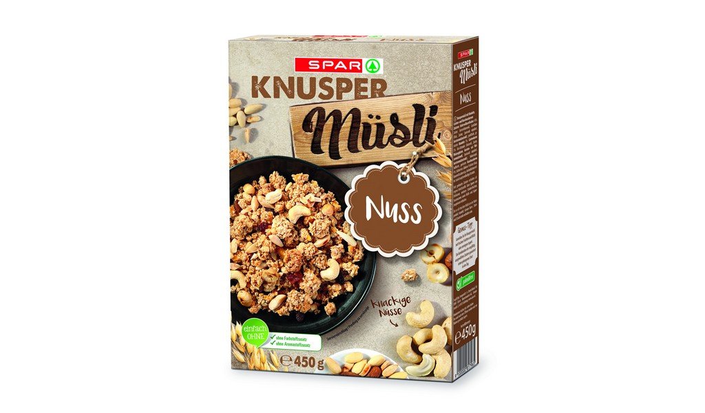 Musli razne vrste Spar 400 - 500 g - Akcija - Njuškalo katalozi
