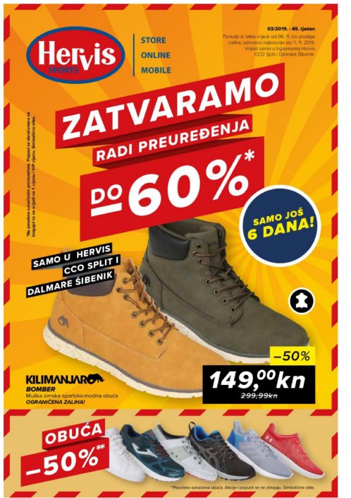 Hervis katalog Akcija 06.11.-11.11.2019. CCO Split i Dalmare Šibenik ...