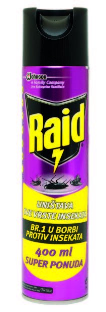 Sprej protiv svih vrsta insekata Raid 400 ml - Akcija - Njuškalo katalozi