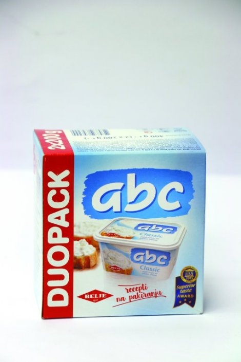 Svježi krem sir classic 70% m.m. ABC 2x 200 g - Plodine - Akcija - Njuškalo katalozi