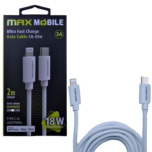 Kabel MAXMOBILE Lightning na USB-C, MFI Apple iPhone CA-001, 2m, bijeli ...