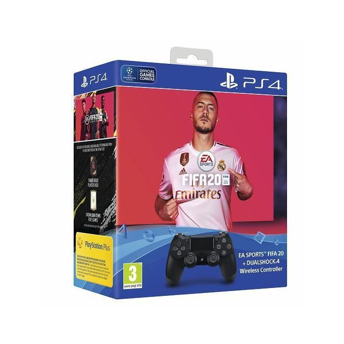 Gamepad SONY PlayStation 4, DualShock 4 v2, bežični, crni + FIFA 20 ...