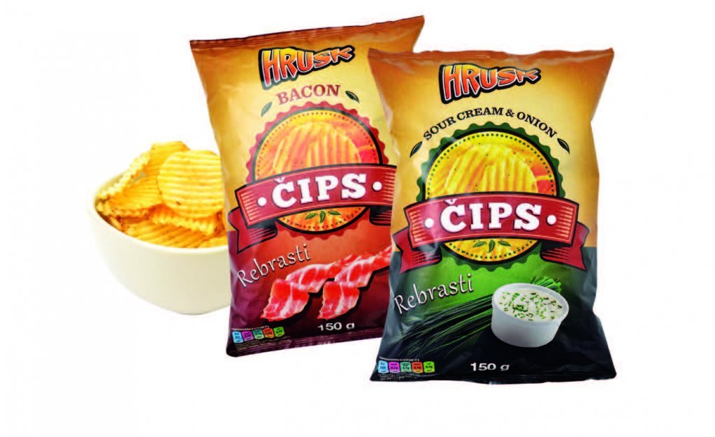 Čips rebrasti Sour cream&Onion ili Bacon Hrusk 150 g - NTL - Akcija ...