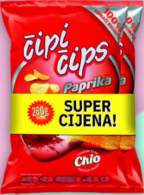 Čipi Čips Slani Čipi Čips Paprika 2x140 g 2x130 g - Boso - Akcija ...