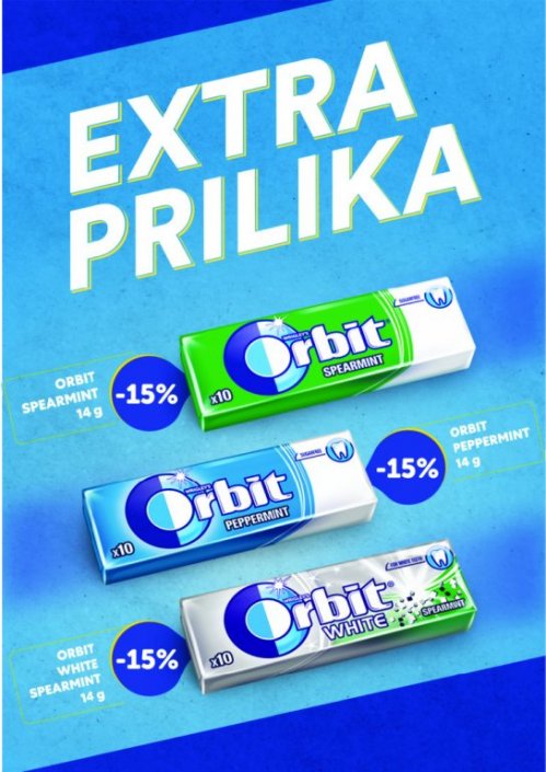 -15% na odabrani asortiman Orbit žvaka - Boso - Akcija - Njuškalo katalozi