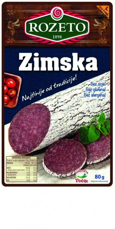Čajna kobasica, kulen, zimska kobasica ili čajna-kulen narezak Rozeto 80 g - NTL - Akcija ...