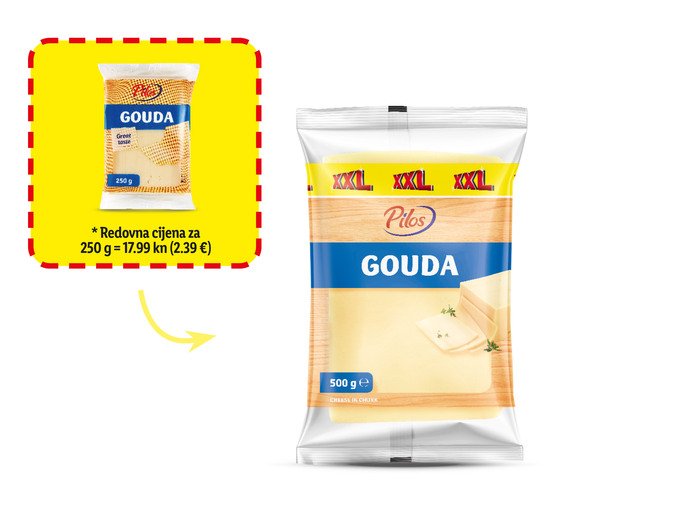 Gouda u komadu XXL 500 g - Lidl - Akcija - Njuškalo katalozi