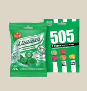 Bomboni Mentol bez šećera, 505 s crtom bez šećera Kraš 80 g - NTL ...