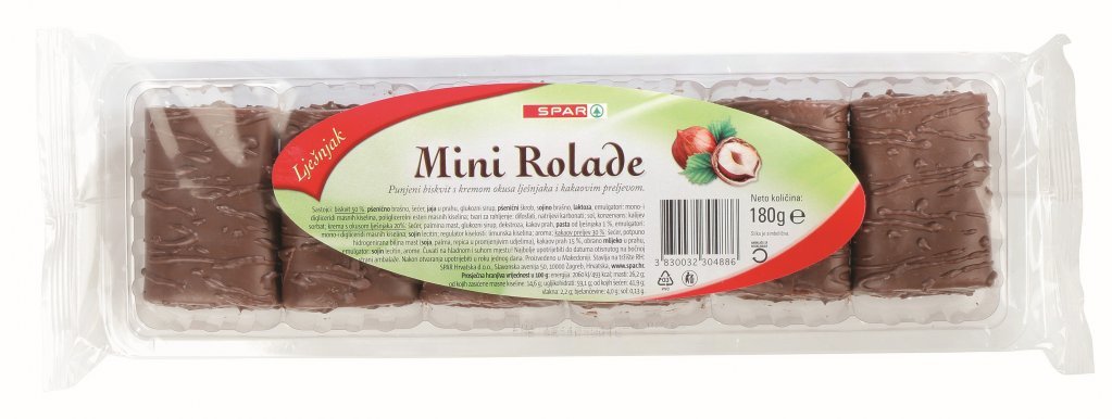 Mini rolada SPAR vanilija ili lješnjak 180 g - Akcija - Njuškalo katalozi