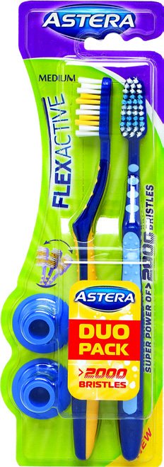 Flex Active četkica za zube medium Astera 2 kom. - Akcija - Njuškalo katalozi