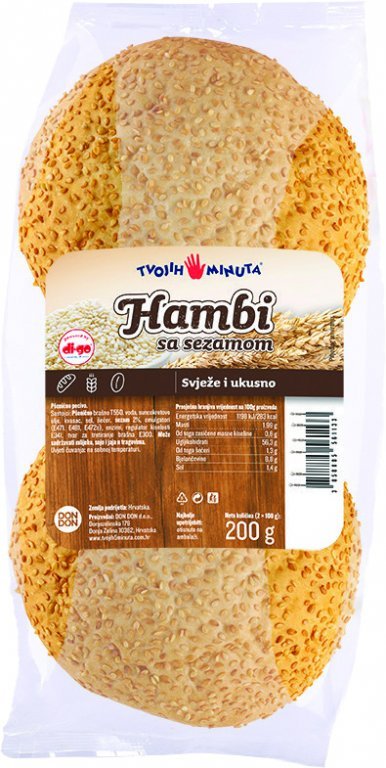 Hambi sa sezamom* Tvojih 5 minuta 200 g, 2 kom - NTL - Akcija ...