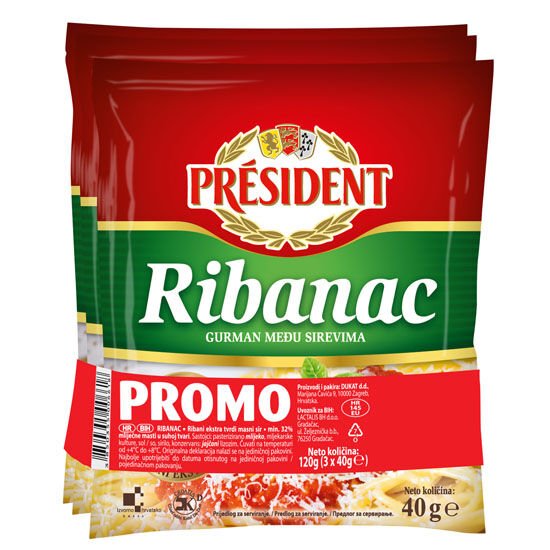 Sir Ribanac, 35% m.m. President 3 x 40 g - Plodine - Akcija - Njuškalo ...