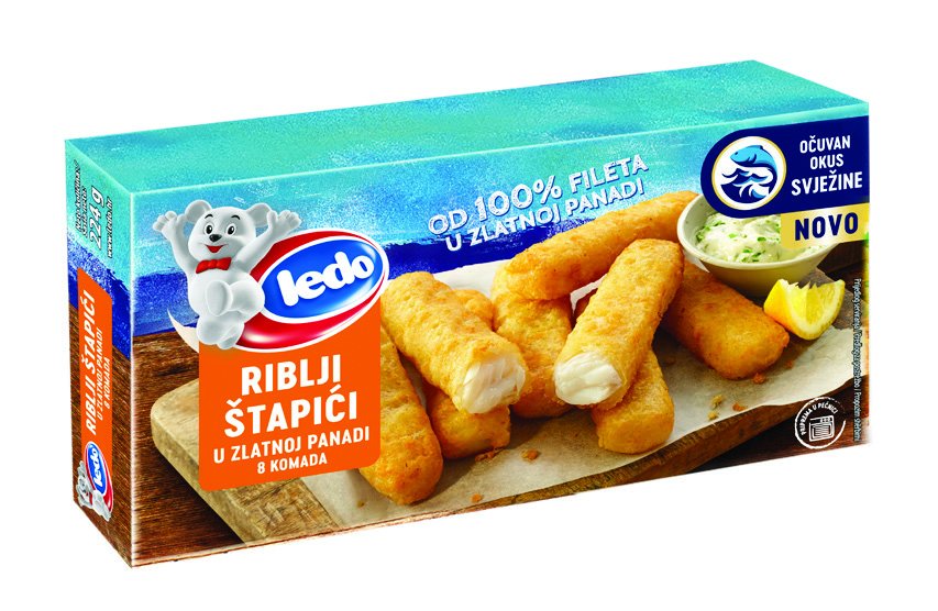 Riblji štapići od 100% fileta u zlatnoj panadi Ledo 224 g - NTL ...