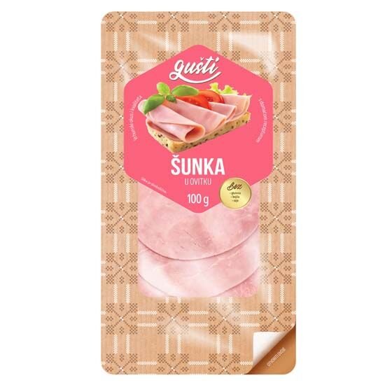 Šunka u ovitku, Dimljena vratina ili Dimljena pečenica Gušti 100 g ...