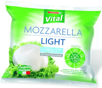 Mozzarella light SPAR Vital 125 g - Akcija - Njuškalo katalozi