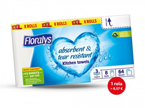 Kuhinjski ubrusi XXL Floralys 8x64 listića - Lidl - Akcija - Njuškalo ...