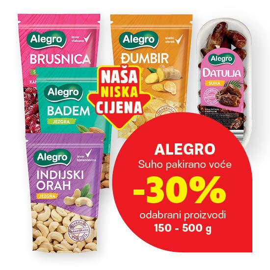 Sniženje Alegro proizvoda - Plodine - Akcija - Njuškalo katalozi