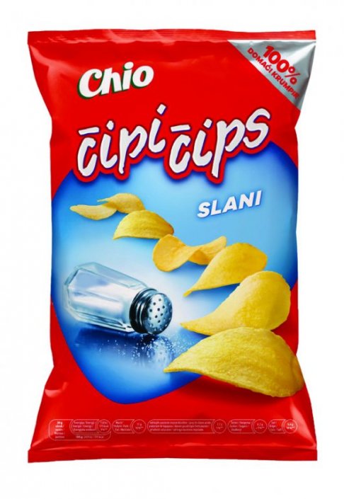 Čipi čips slani, svježi sir i mladi luk Chio 130 g ili paprika 120 g ...