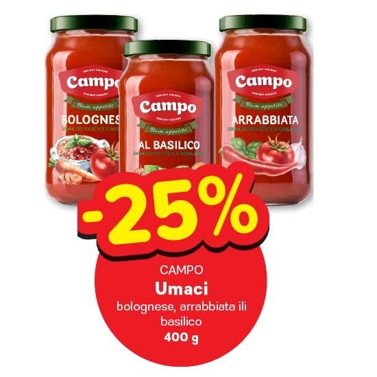 Sniženje umaka Campo - Plodine - Akcija - Njuškalo katalozi