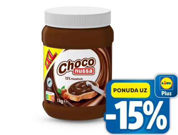 Lješnjak krem namaz XXL Choco nussa 1 kg - Lidl - Akcija - Njuškalo ...