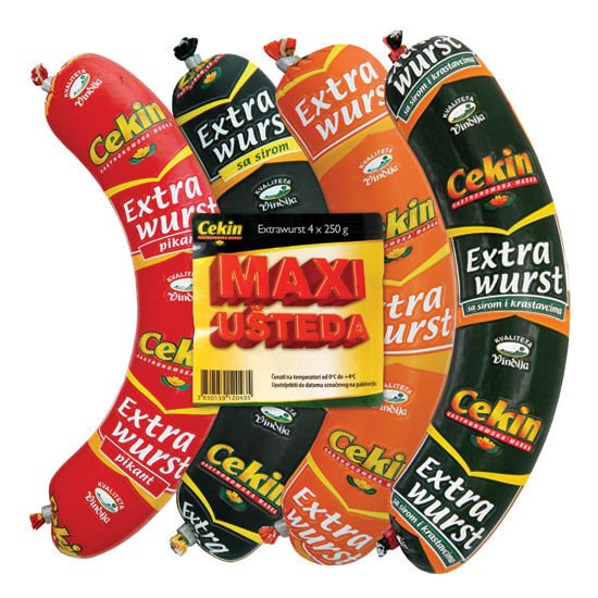 Extrawurst mix, razne vrste, polutrajni proizvod Cekin 4x350 g ...