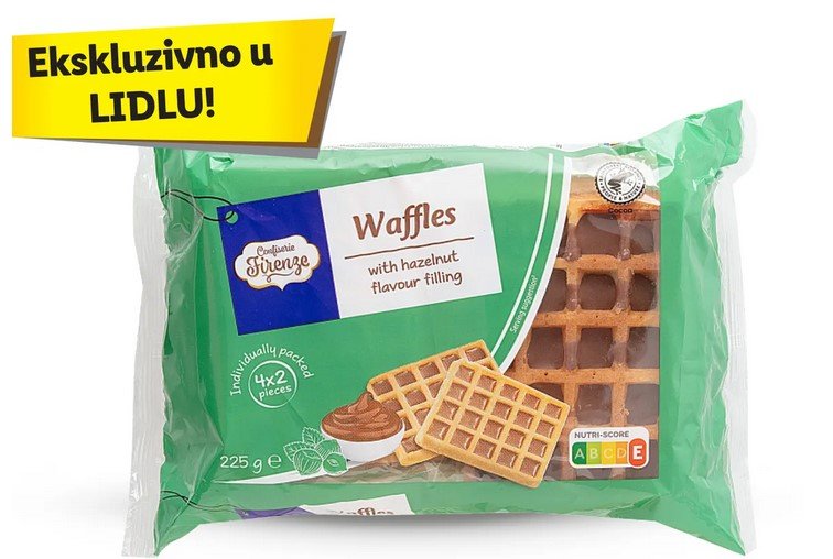 Vafli s kremom od lješnjaka Confiserie Firenze 225 g - Lidl - Akcija ...