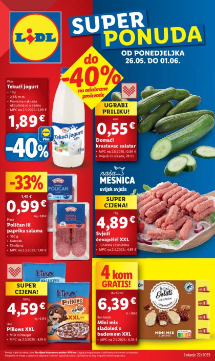 Lidl super ponuda od ponedjeljka 26.05.-01.06.2025. - Njuškalo katalozi
