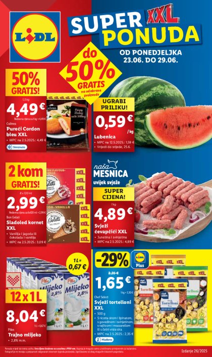 Lidl super ponuda od ponedjeljka 23.06. - 29.06.2025. - Njuškalo katalozi