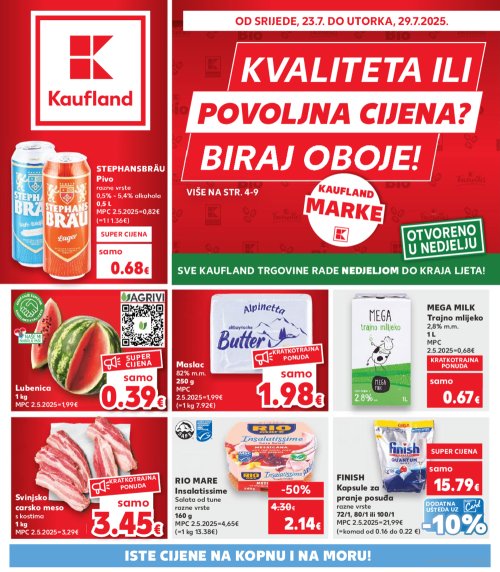 Kaufland katalog Akcija 23.07.-29.07.2025. Odabrane poslovnice - Njuškalo katalozi