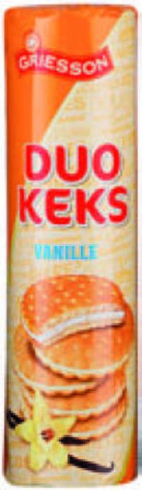 Duo keks punjen kremom od čokolade ili vanilije Griesson 500g ...