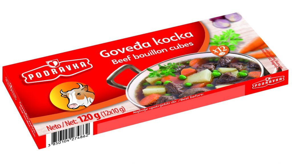 Kocka za juhu goveđa ili kokošja Podravka 120g - Akcija - Njuškalo katalozi